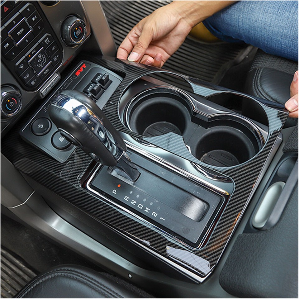Gear Shift Panel Trim Decor Cover For Ford F150 Raptor 2009-2014 Carbon ...