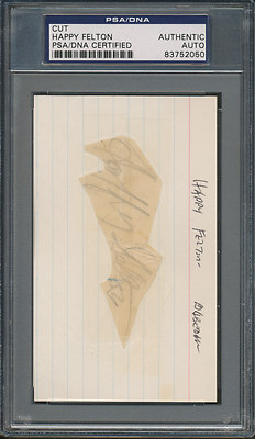 Happy Felton Cut Signature PSA/DNA Certified Authentic Auto Autograph ...