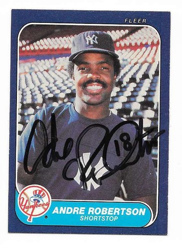 ANDRE ROBERTSON 1986 FLEER AUTOGRAPHED SIGNED # 117 YANKEES | eBay