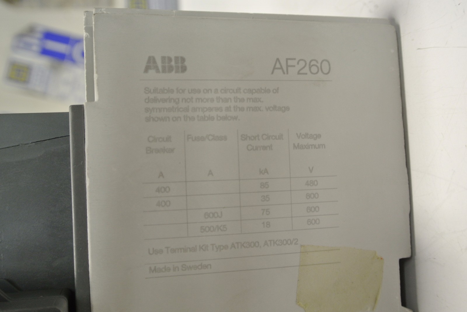 ABB Contactor Af260-30 20-60vdc Coil 350a 600v for sale online | eBay