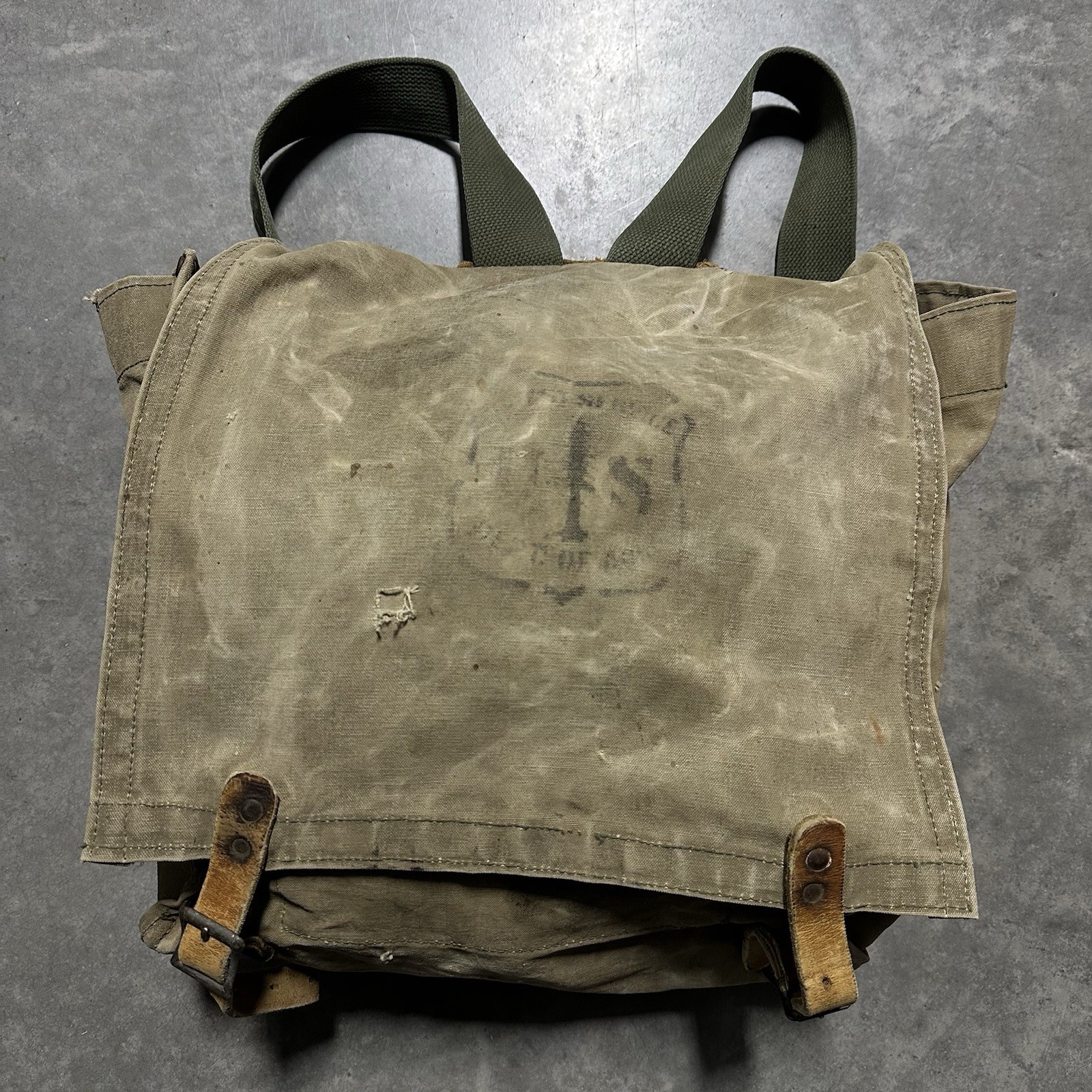 VTG 50s US Forest Service FSS Backpack Canvas Leather… - Gem