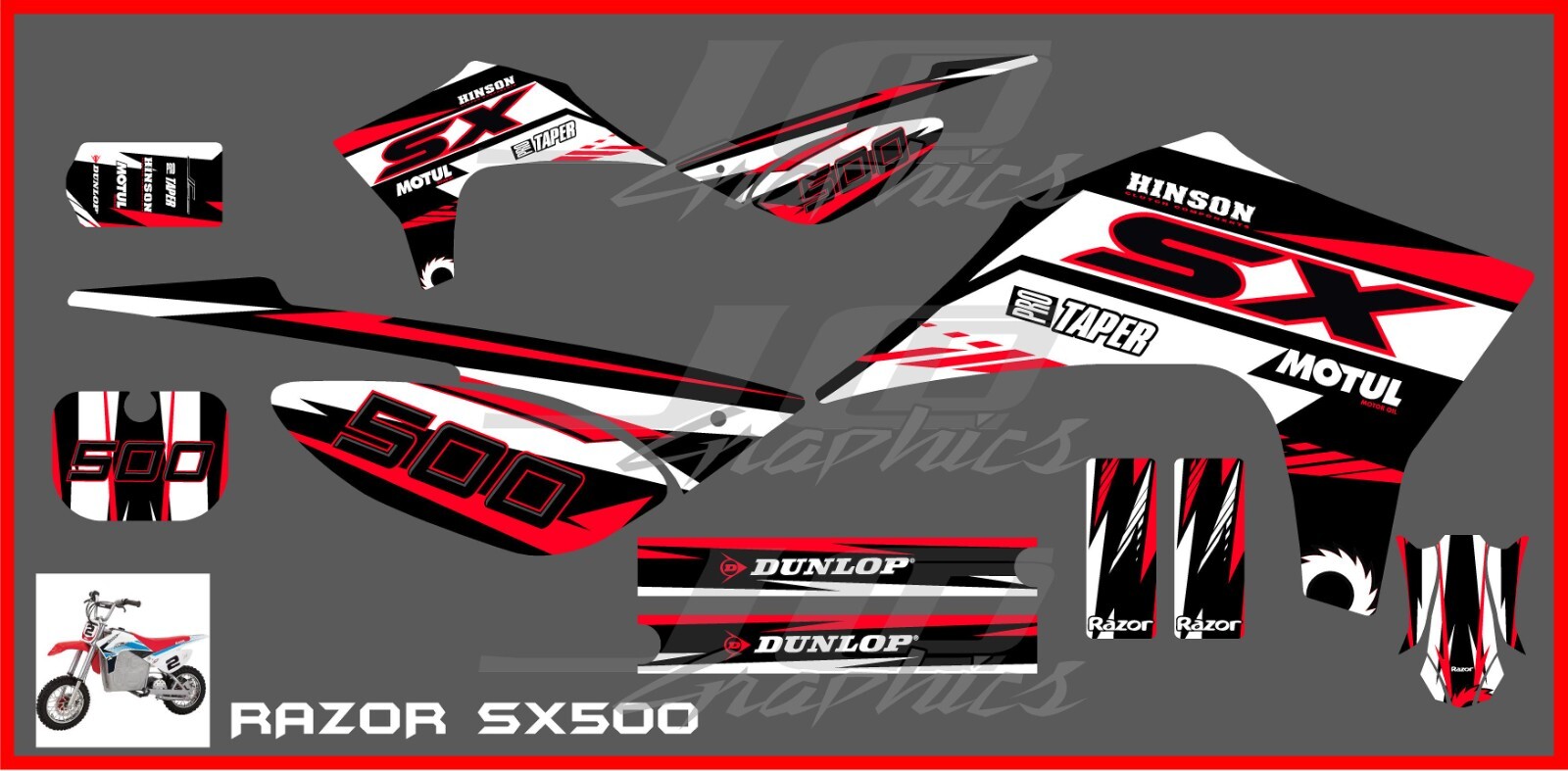 Razor SX500 graphics kit decals THICK AND HIGH GLOSS | eBay