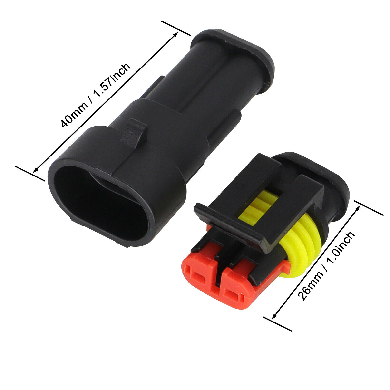 96pcs/8Sets Waterproof Electrical Wire Connector 2-Pin Car Male Female ...