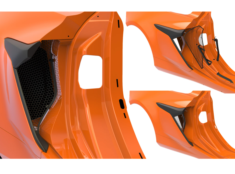 2023-2025 Corvette Z06 and E-Ray Side Inlet Grille Protective Screens ...