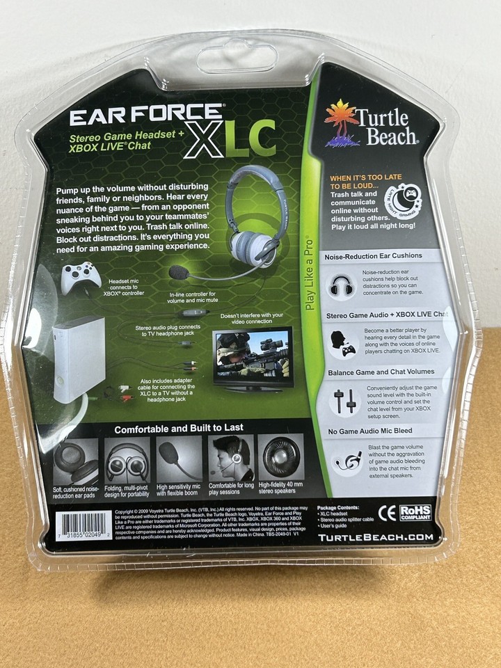 Turtle Beach EAR FORCE XLC Stereo Game Headset + XBOX Live Chat Multi ...