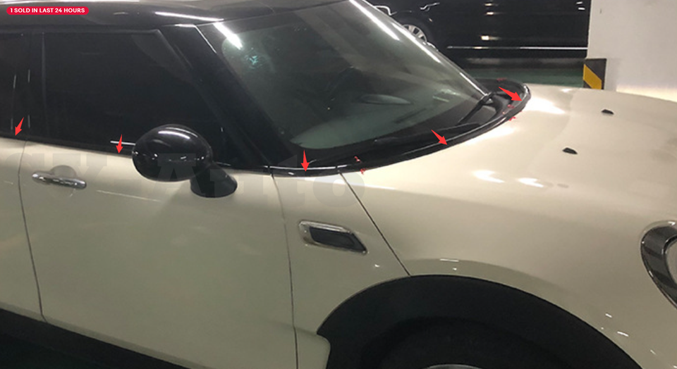 For 2016-2024 Mini Clubman F54 Gloss Black Stainless Steel Window Trim ...