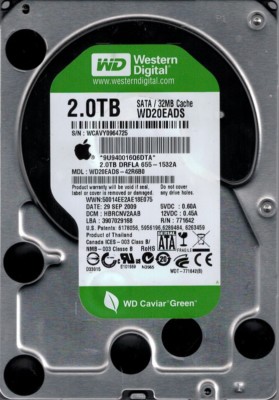 WD20EADS-42R6B0 DCM: HBRCNV2AAB WCAVY MAC 655-1532A 2TB Western Digital ...