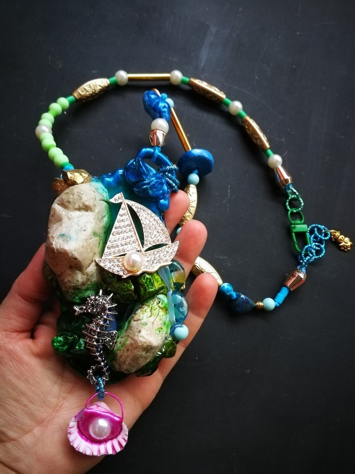 Sea Life Necklace Pendant Woman Jewelry Amulet Charm Shell Ship ...