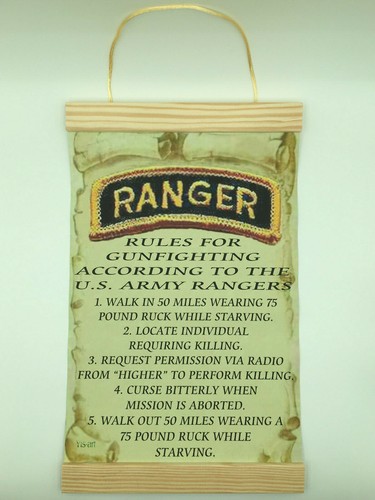 RANGER Rules for gunfighting..,Canvas Wall Print, 8x12, Cream ...