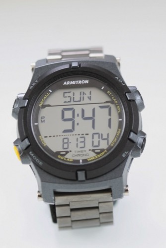 Armitron Pro Sport M1192 Men Watch Stainless Plastic 100m Date Alarm ...