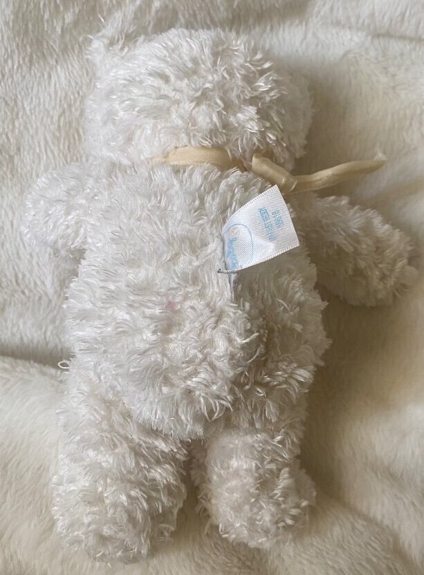 Baby Gund My First Teddy Small White Bear Cream Yellow Bow 9" 58616 | eBay