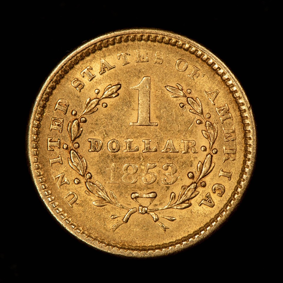 1853 G$1 Liberty Head Gold Dollar - Luster - Original AU Coin - SKU ...