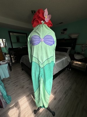 Disney Little Mermaid Ariel One Piece Zip Hooded Pajamas Or Halloween ...