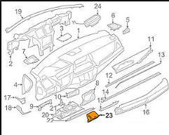 NEW BMW X5 F15 INSTRUMENT PANEL DASH COMPARTMENT POCKET 51459281950 OEM ...
