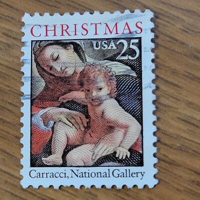 1989 U.S. 25 Cent Christmas Stamp Madonna & Child Scott #2427 Canceled ...