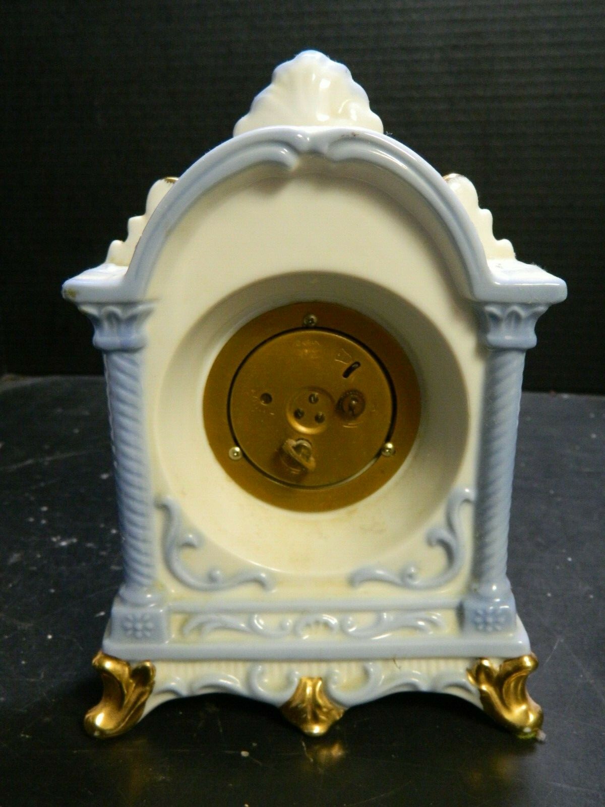 Vintage Landex Royal Craft Blue & White Porcelain Alarm Clock Gold Trim ...