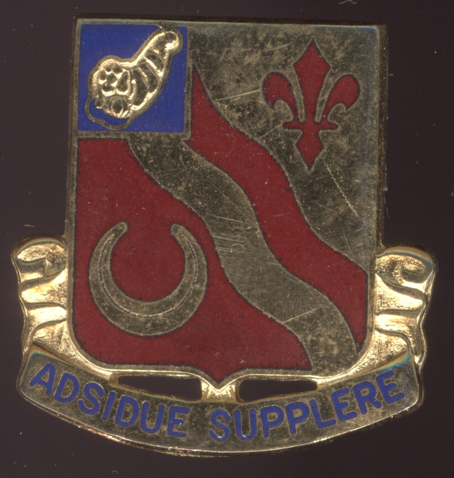 US Army 134th Support Battalion Crest Uniform Pin - Adsidue Supplere | eBay