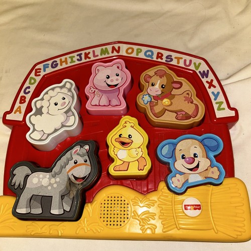 Laugh Learn Animal Farm ABC Puzzle Songs Sounds Learning Fisher Price ...