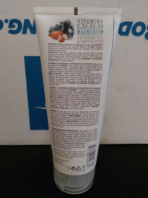 Rusk Puremix Activated Charcoal Purifying Hair Mask 6 oz removes excess ...