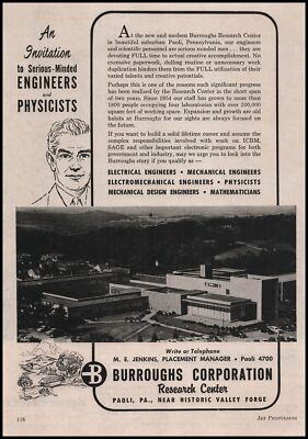 1957 Burroughs Corp. Research Center Building Photo Paoli Pennsylvania ...