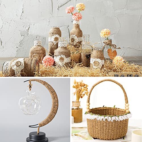 4mm Jute Twine, 328 Feet 4 Ply Natural Strong Brown Jute Rope for ...