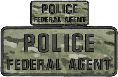 POLICE FEDERAL AGENT embroidery patch 4x10 and 2x5 hook MULTICAM | eBay