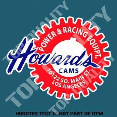 VINTAGE HOWARDS CAMS DECAL STICKER POWER RACING RETRO HOT ROD AMERICANA ...