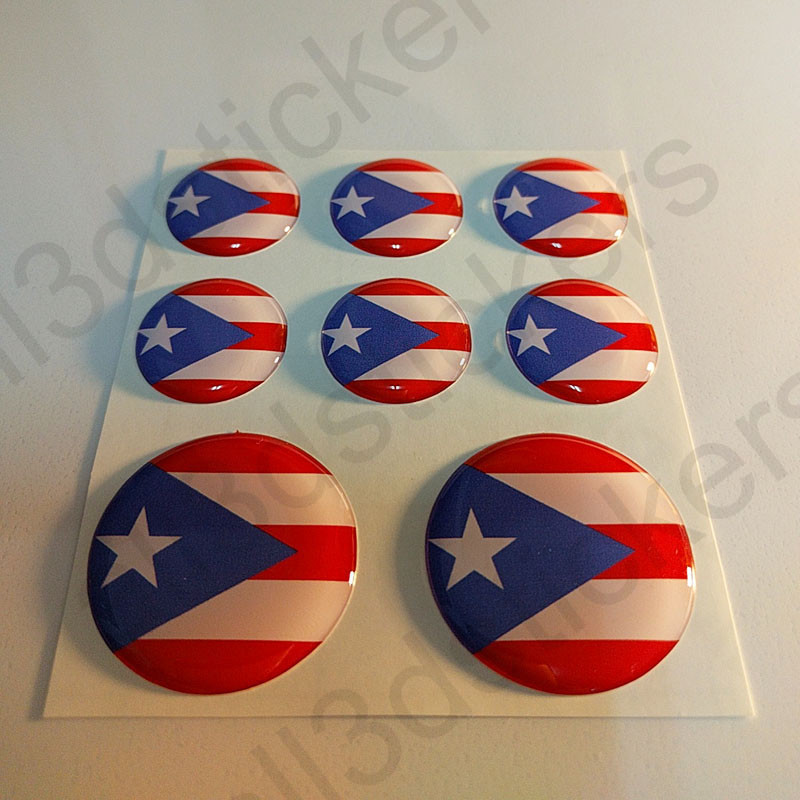 Stickers Puerto Rico Gel Domed Resin 3D Flags Puerto Rico Vinyl Sticker ...