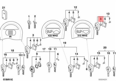 Genuine BMW E34 E36 E38 E39 E46 E52 E53 Ignition Key Battery ...