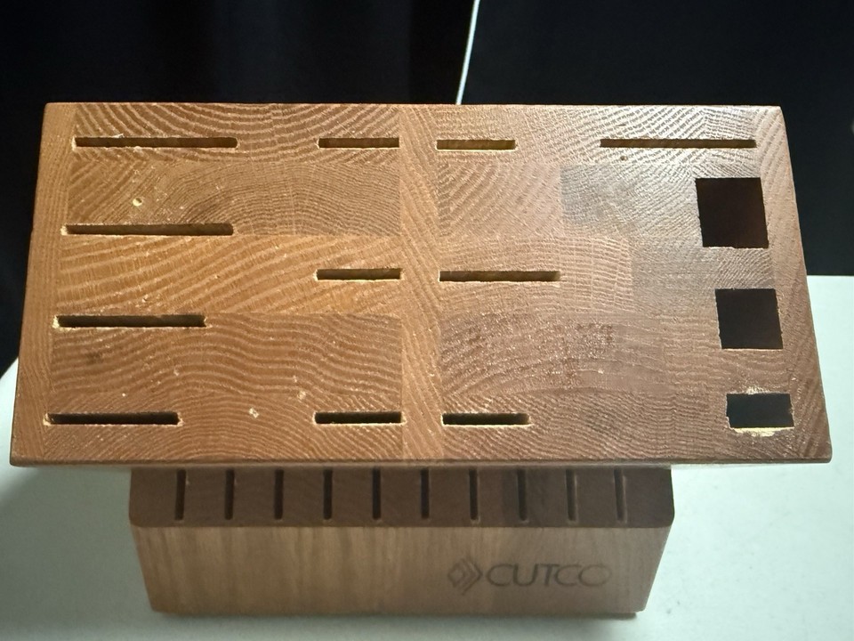 Cutco Signature 24 Slot Oak Solid Wood Knife Block Made in USA | eBay