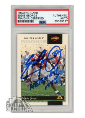 Eddie George 1996 Score Autograph Rookie Card "Heisman 1995" #231 PSA ...