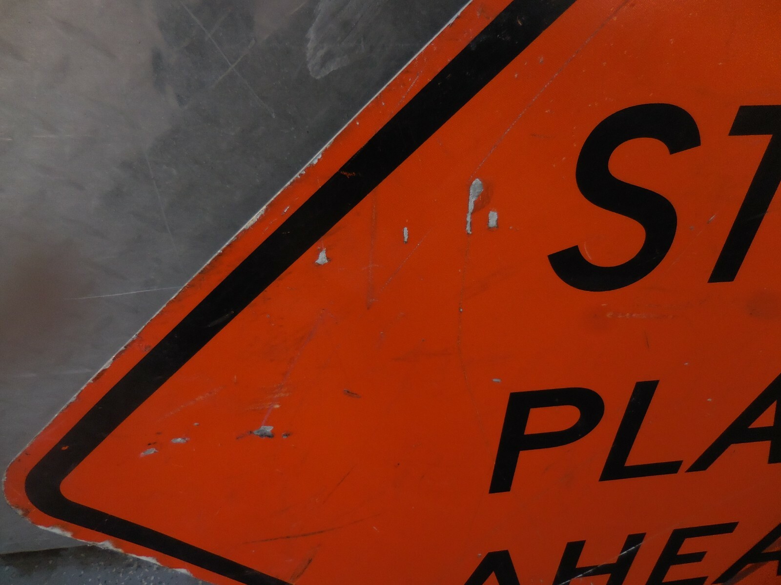 Authentic Vintage Street Metal Sign STEEL PLATE AHEAD 33" X 24" | eBay