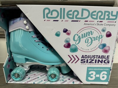 Roller Derby Gumdrop Kids' Adjustable Quad Skate - Mint (3-6) | eBay