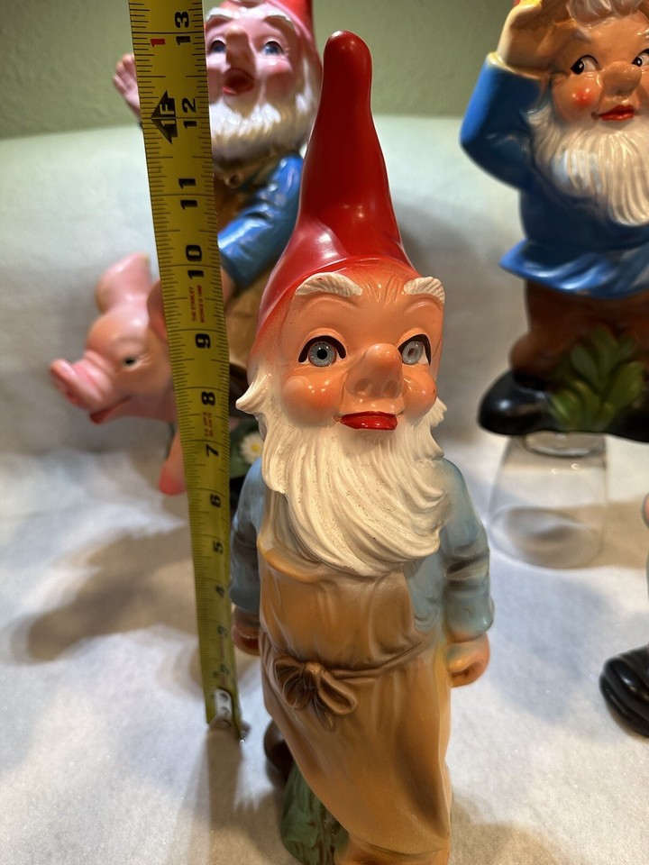Vintage ZEHO Germany Gnomes Bundle Of 6. Hard Rubber Hand Painted See ...