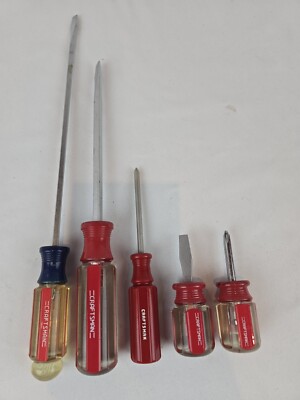 5 pc lot Vintage Craftsman Phillips & Flat Head Screwdrivers Set USA ...