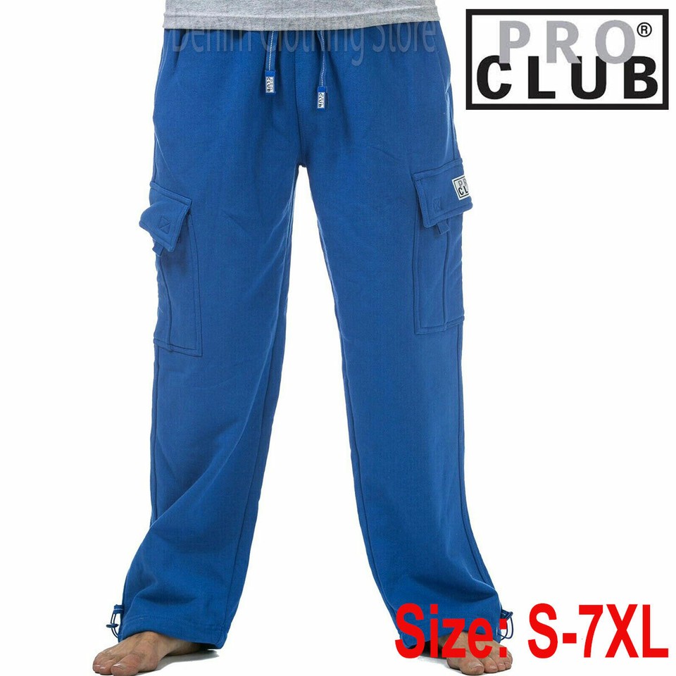 Pro Club Men's Heavyweight Track Fleece Cargo Pants Sweatpants S~7XL | eBay