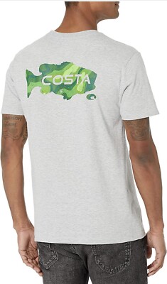 Costa Del Mar Radar Bass Short Sleeve T Shirt Mens Size 2XL Gray/Green ...