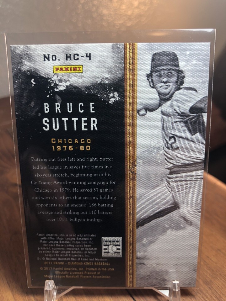 2017 Diamond Kings Bruce Sutter Heritage Collection Insert Card #HC4 ...