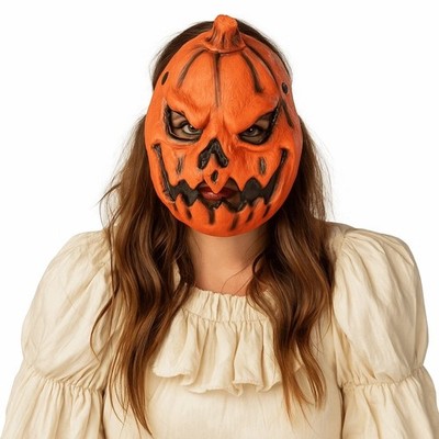 Realistic Pumpkin Halloween Mask Halloween Cosplay Mask Haunted House ...