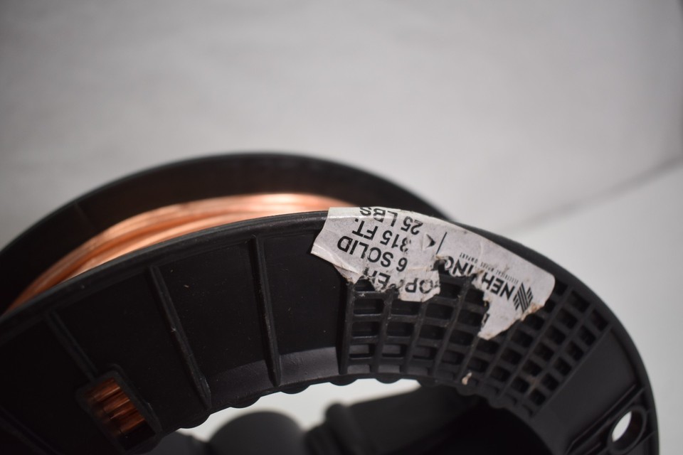 Nehring 315 Ft. Copper Ground Wire Solid Bare (6 Gauge) 6 AWG, (25 lbs ...