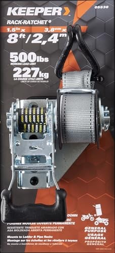 Keeper 05530 8' x 1-1/2" Mountable Rack-Ratchet, 500 lbs. Working Load ...