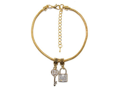 Euro Anklet Ankle Chain Jewellery Lock and Key Keyholder Mistress ...