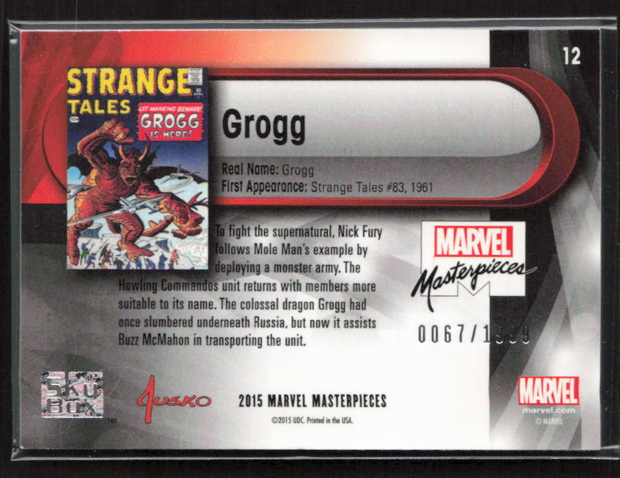 2015 Marvel Masterpieces #12 Grogg /1999 Near Mint | eBay