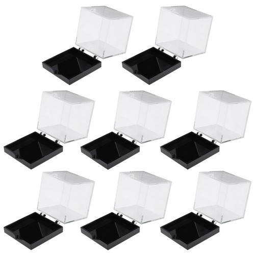 8PCS Mineral Specimen Storage Box Display Case Transparent Crystal ...