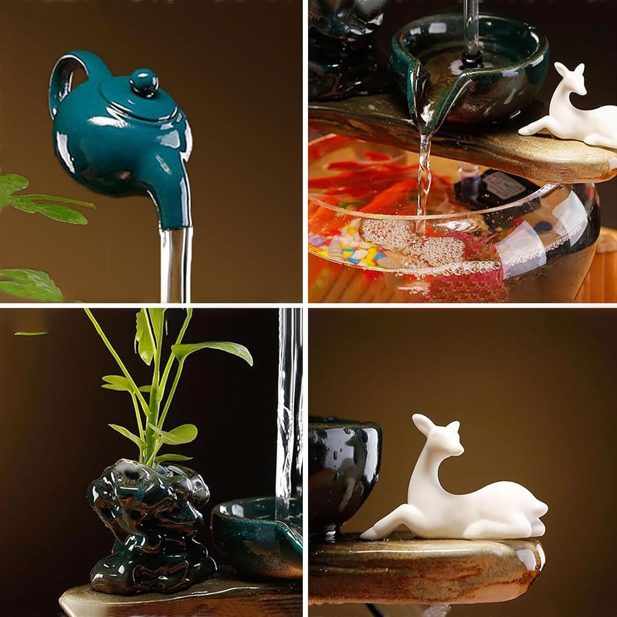 Relaxation Fountain For Office Indoor Waterfall Fountain With Fish Tank ...