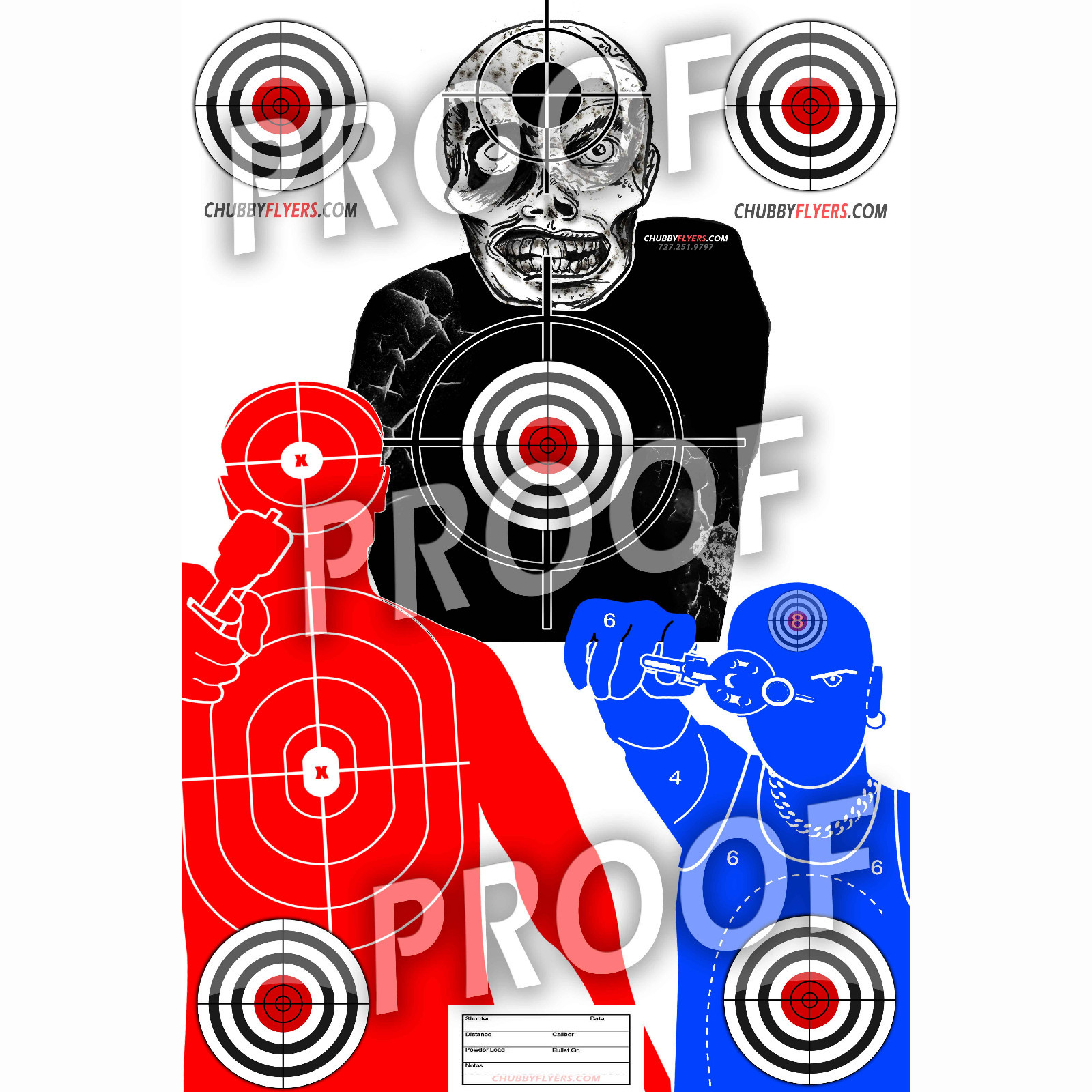 (10) Zombie, Gangsta, Bad Guy Custom Cardstock Shooting Range Targets ...