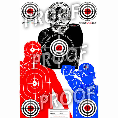 (10) Zombie, Gangsta, Bad Guy Custom Cardstock Shooting Range Targets ...