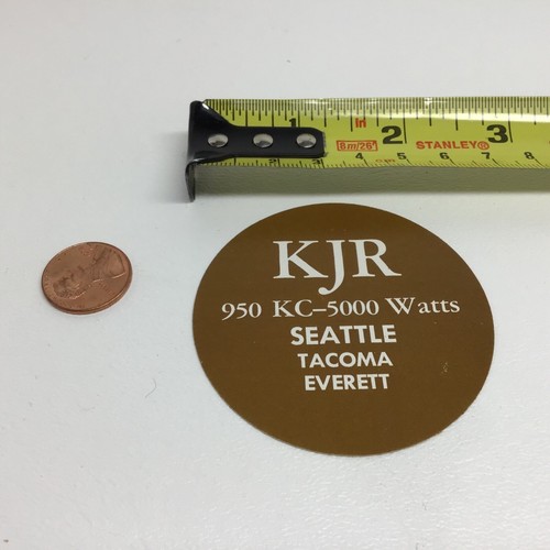 Vintage KJR Seattle Washington Radio Station round sticker 950 5000 w ...