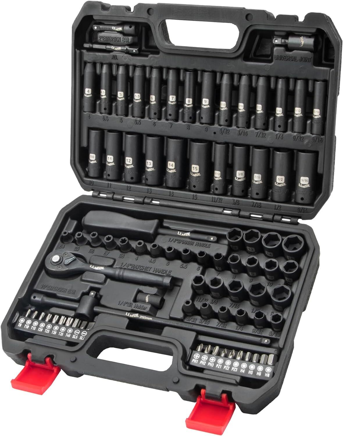 83PC 1/4 Inch Drive Impact Socket Wrench Set,Metric & SAE,Deep ...