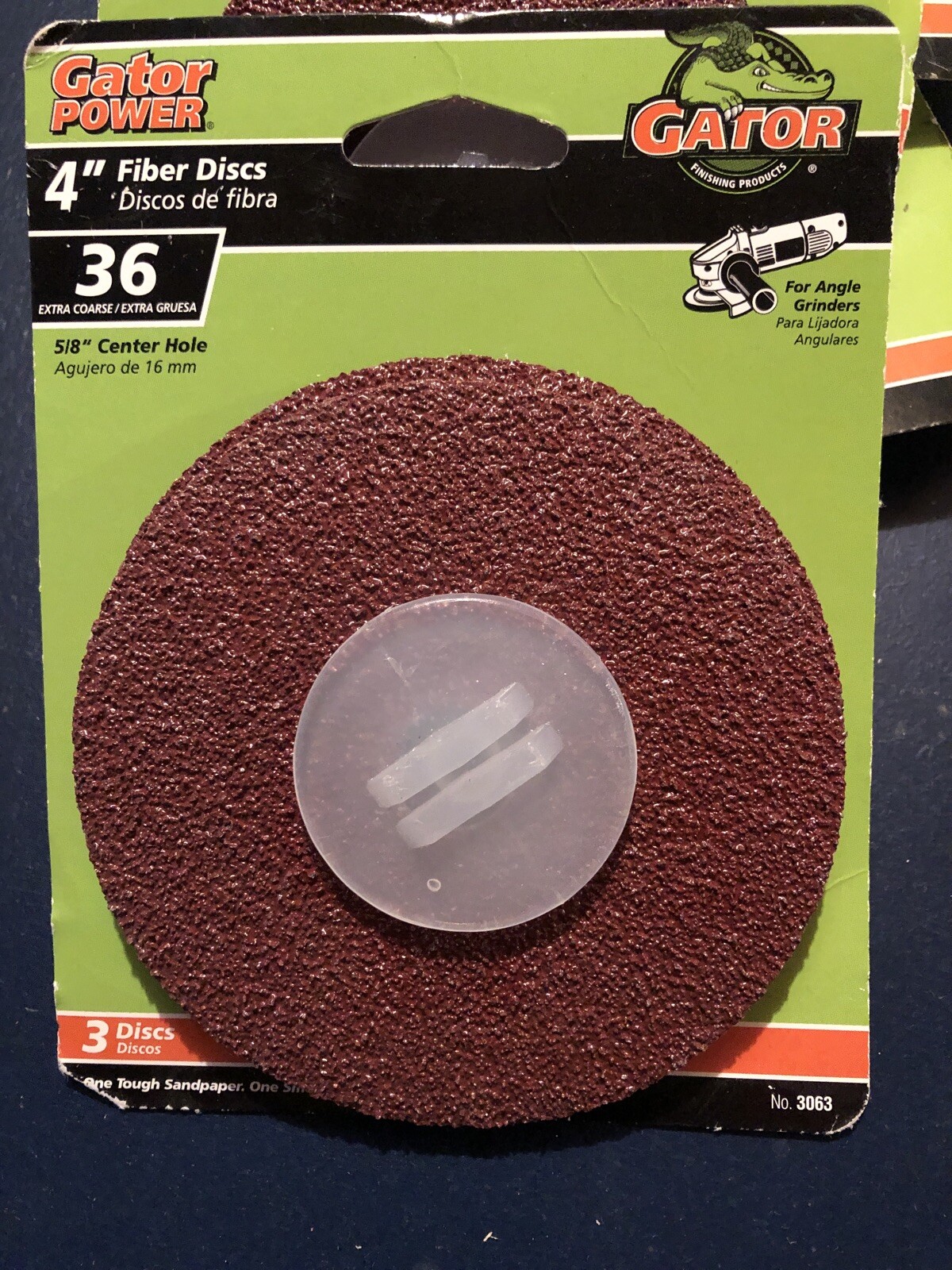 Lot Of 3 Packs Gator #3063 4” Abrasive Fiber Discs 36 Grit (3 Per Pack ...